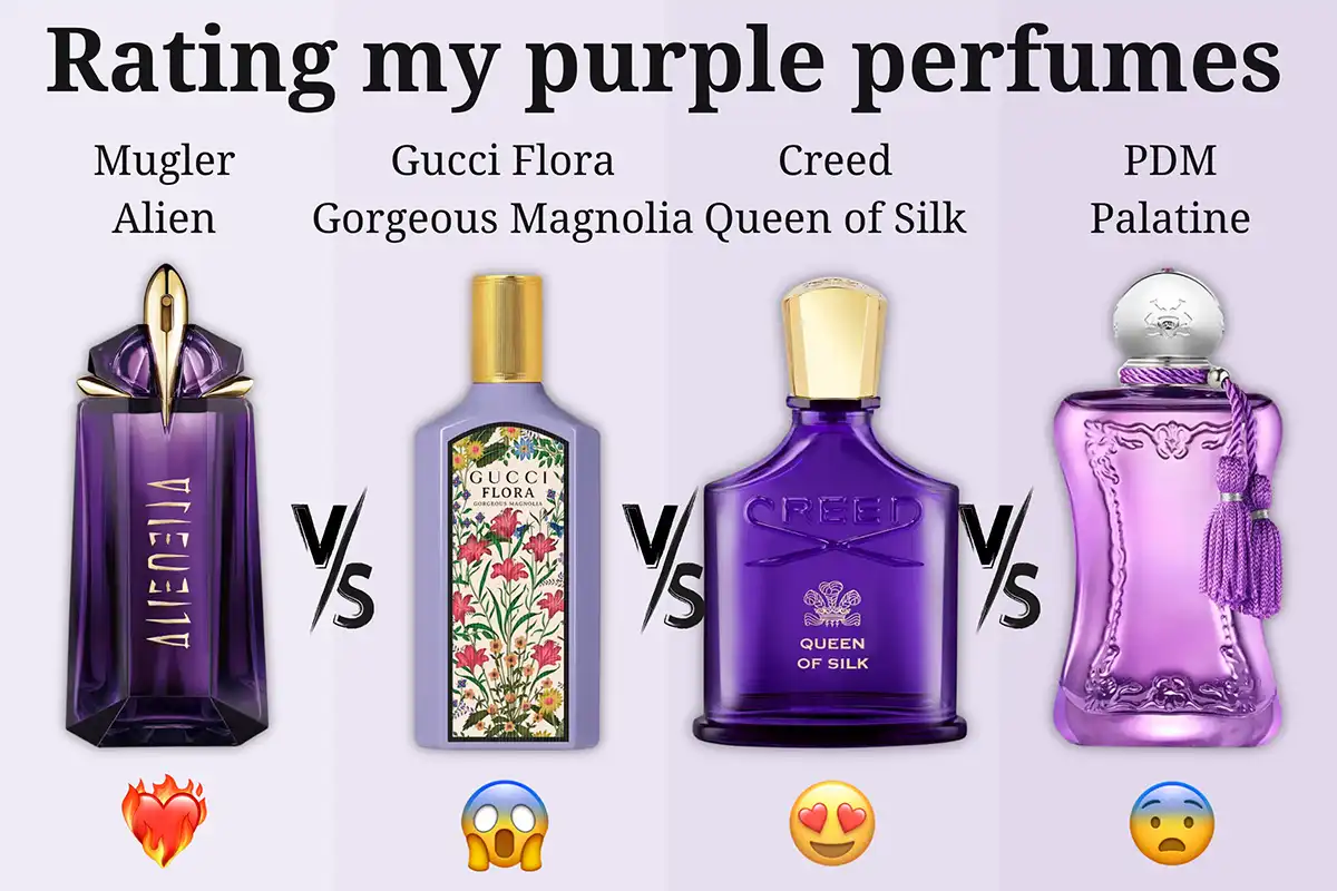 Creed Queen of Silk vs. Parfums de Marly Palatine vs. Mugler Alien vs. Gucci Flora Gorgeous ...